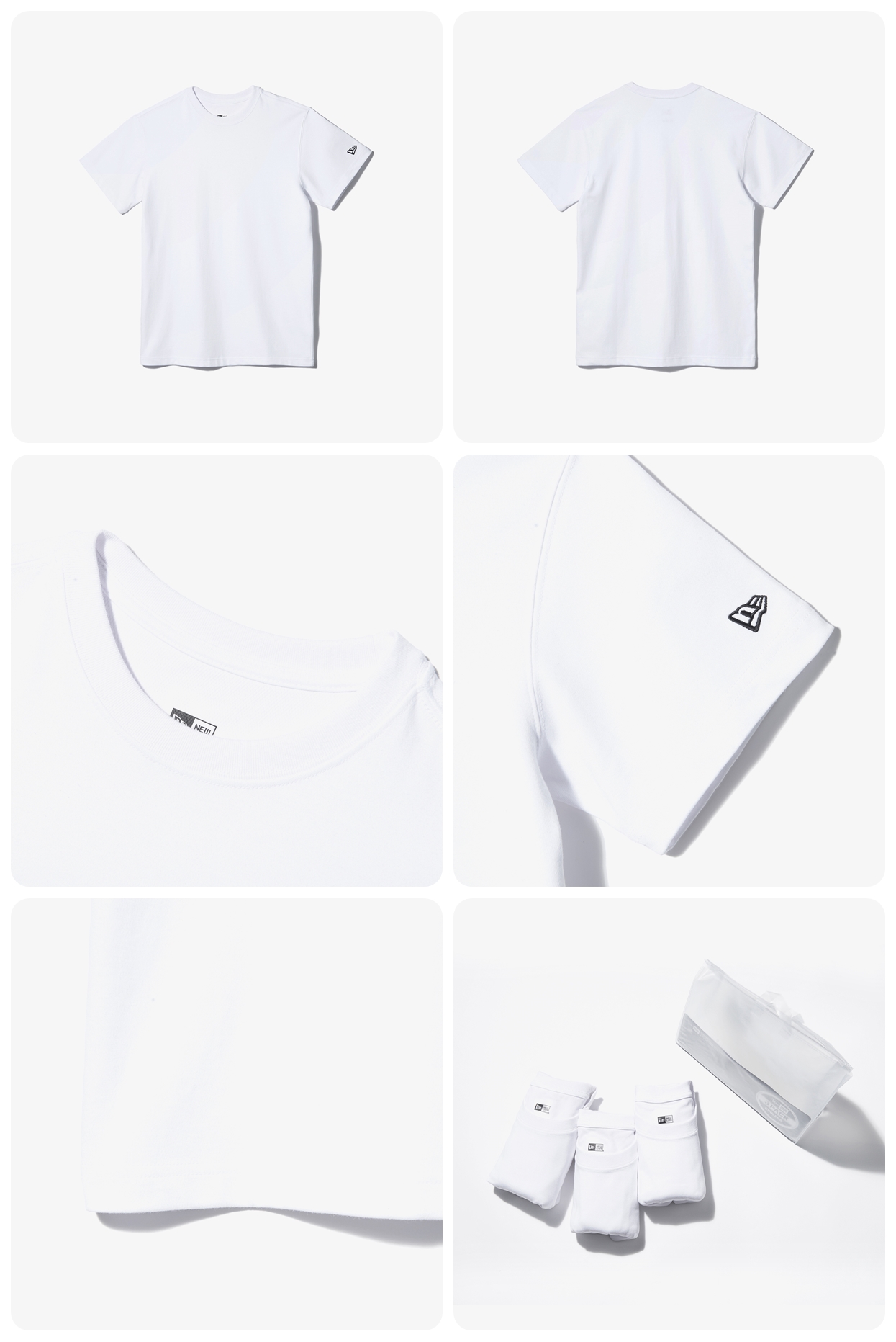 뉴에라 | [뉴에라] 에센셜 3팩 반팔 티셔츠 화이트_13511134 | 갤러리아몰