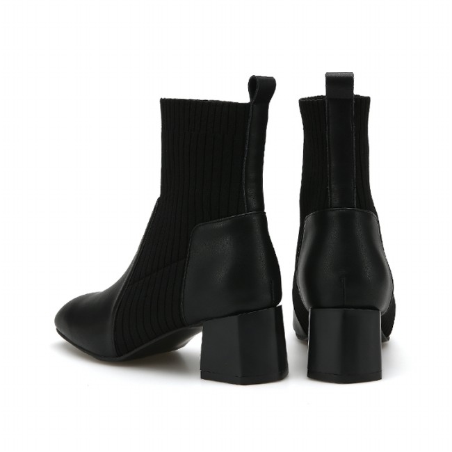 [미소페] 여성 니트콤비 앵클부츠 (5CM) 012346721 C-2B