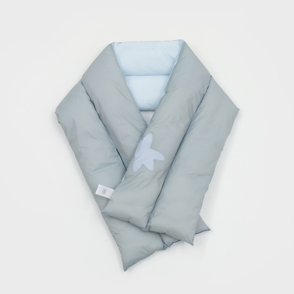 JINI PADDING MUFFLER BLUE GRAY