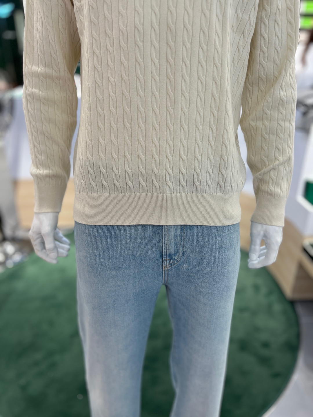 라코스테 남성 케이블 스웨터 폴로 티셔츠 AH480E-54N XFJ