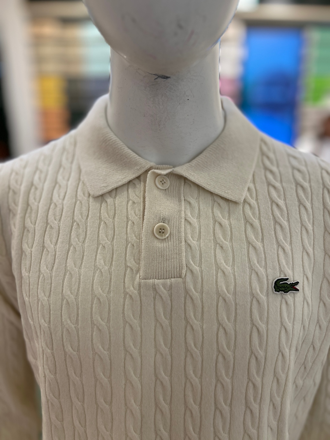 라코스테 남성 케이블 스웨터 폴로 티셔츠 AH480E-54N XFJ