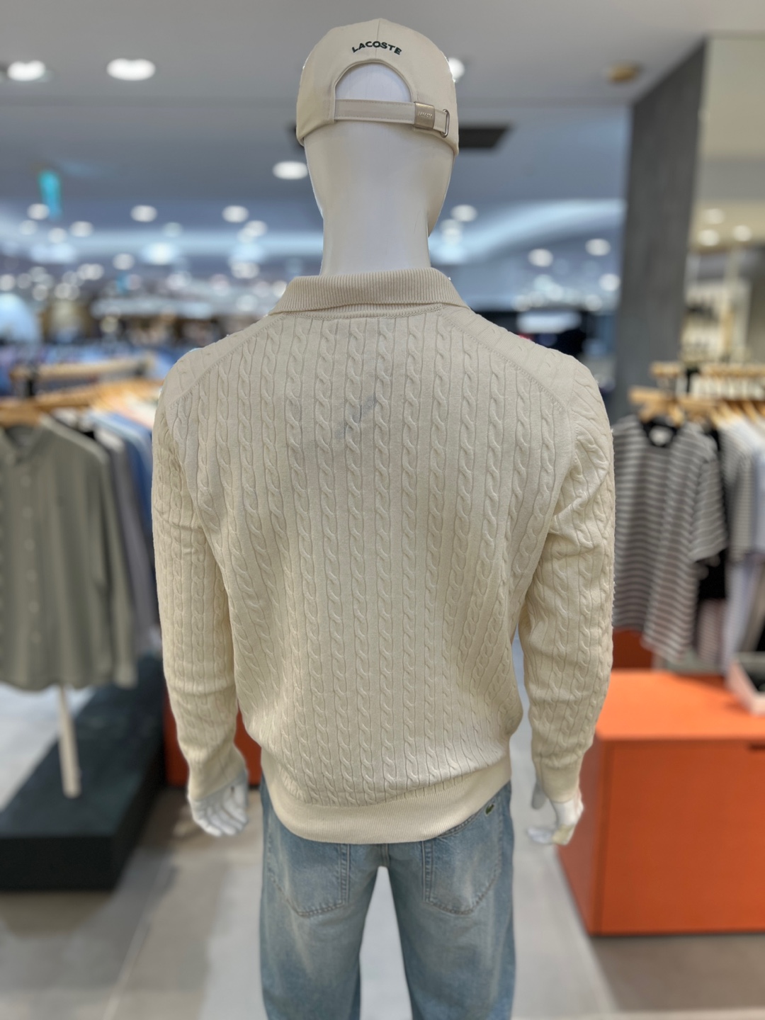 라코스테 남성 케이블 스웨터 폴로 티셔츠 AH480E-54N XFJ