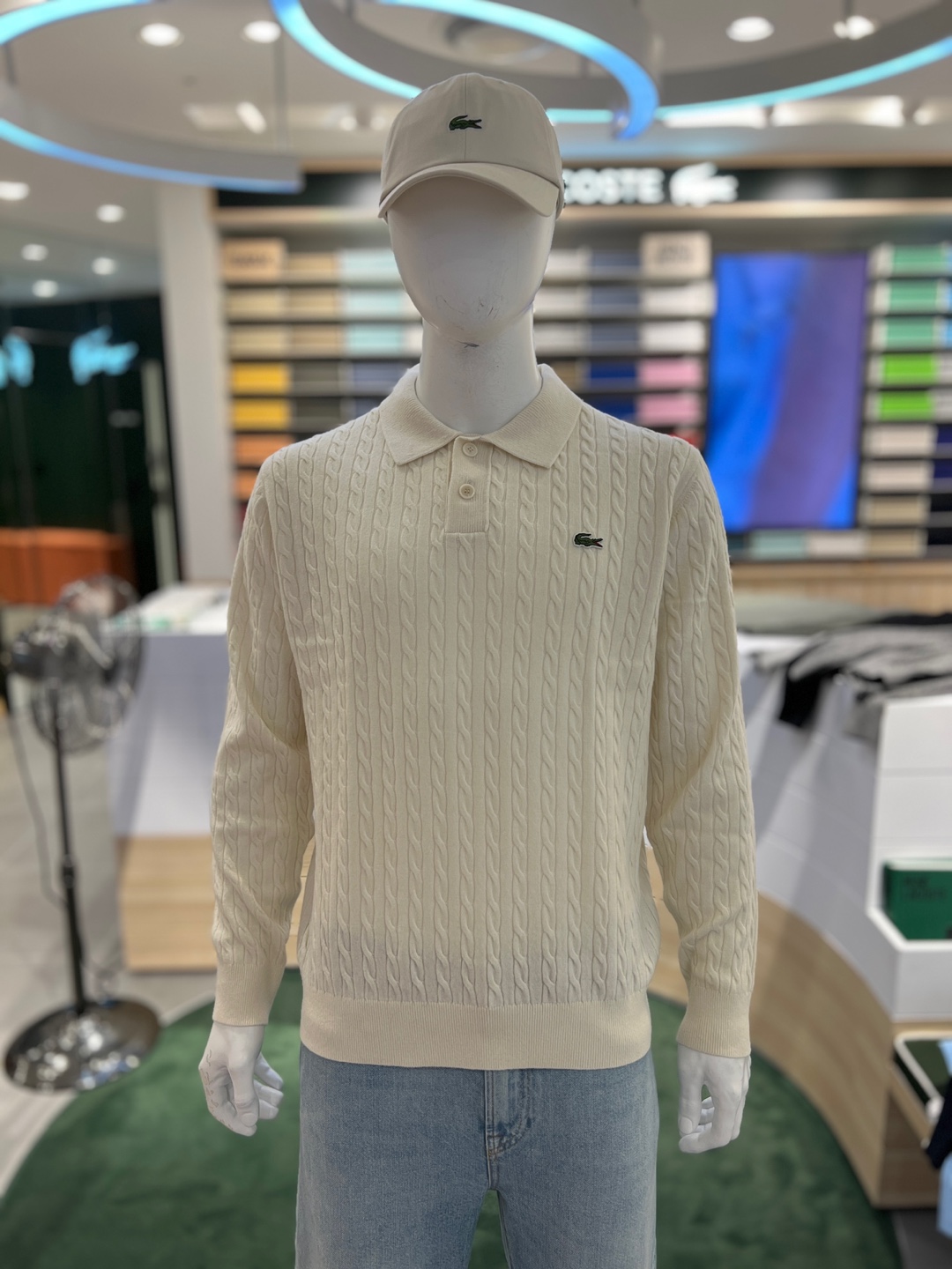 라코스테 남성 케이블 스웨터 폴로 티셔츠 AH480E-54N XFJ