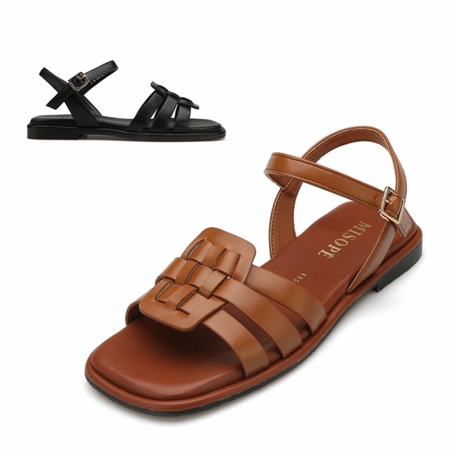 [미소페] 여성 유니크 발등장식 샌들 (1CM) 012224705 C-2B