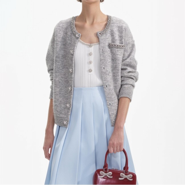 [self-portrait] 그레이 멜란지 카디건 (AW24-064C-GR)