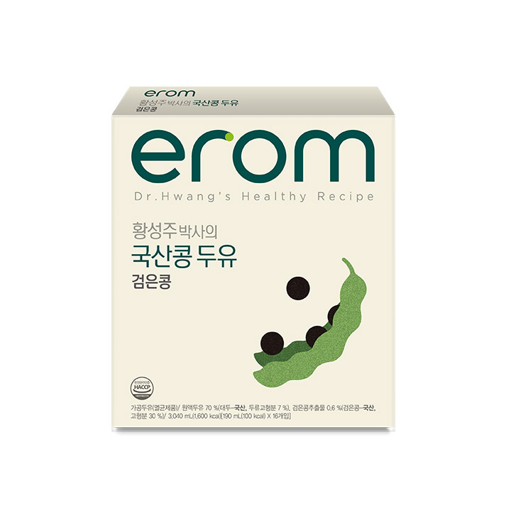 [이롬] 황성주 국산콩 두유 검은콩 64팩 (190ml x 16팩 x 4박스)