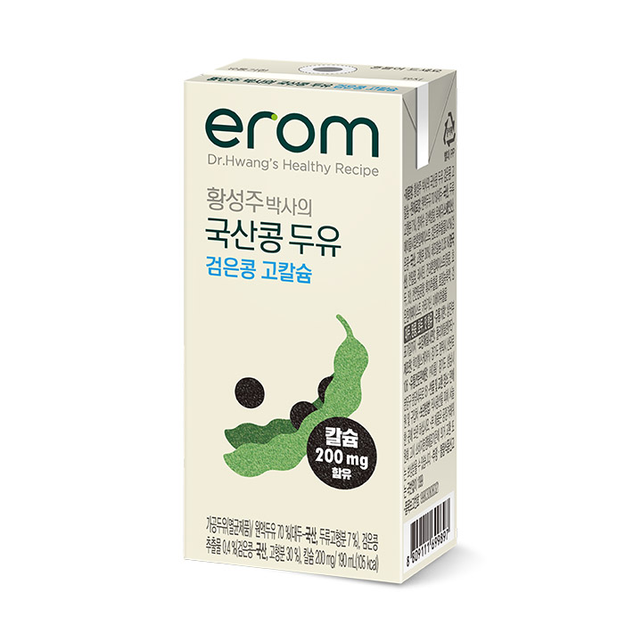 [이롬] 황성주 국산콩 두유 검은콩고칼슘 96팩 (190ml x 16팩 x 6박스)
