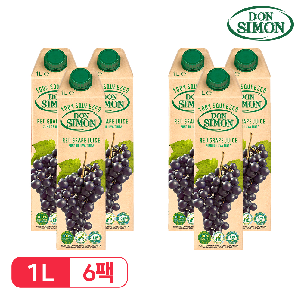 [돈시몬]100% NFC 착즙주스 적포도 1L X 6팩