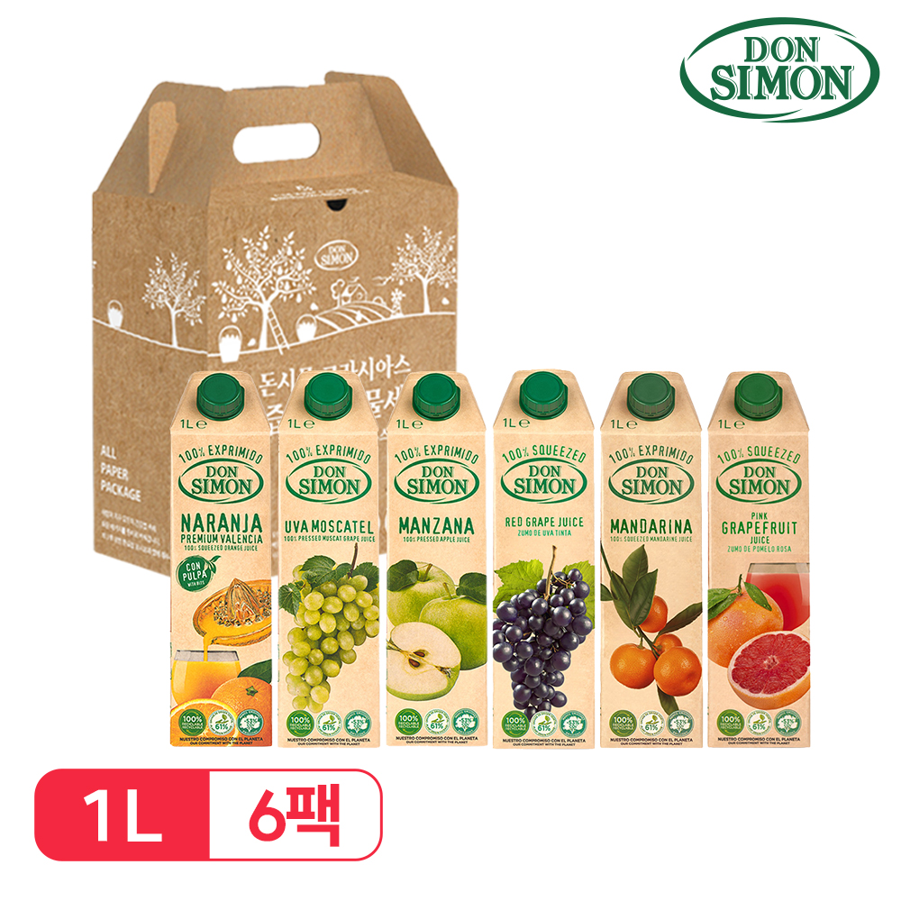 [돈시몬]100% NFC 착즙주스 선물세트 1L X 6팩