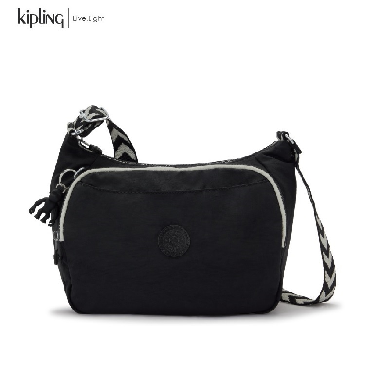 [키플링] 여유있는 수납공간 크로스백 카이 블랙쉐브론 (KNABS18 BKCH_)