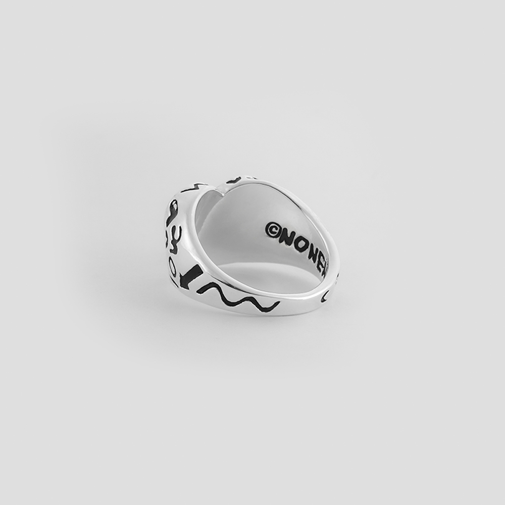 BLACK LOVE RNG SILVER925_DOODLE