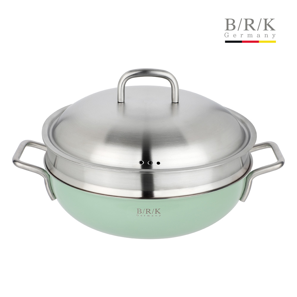[BRK] 노르딕 통5중 WOK 28cm 그린(스티머 포함)