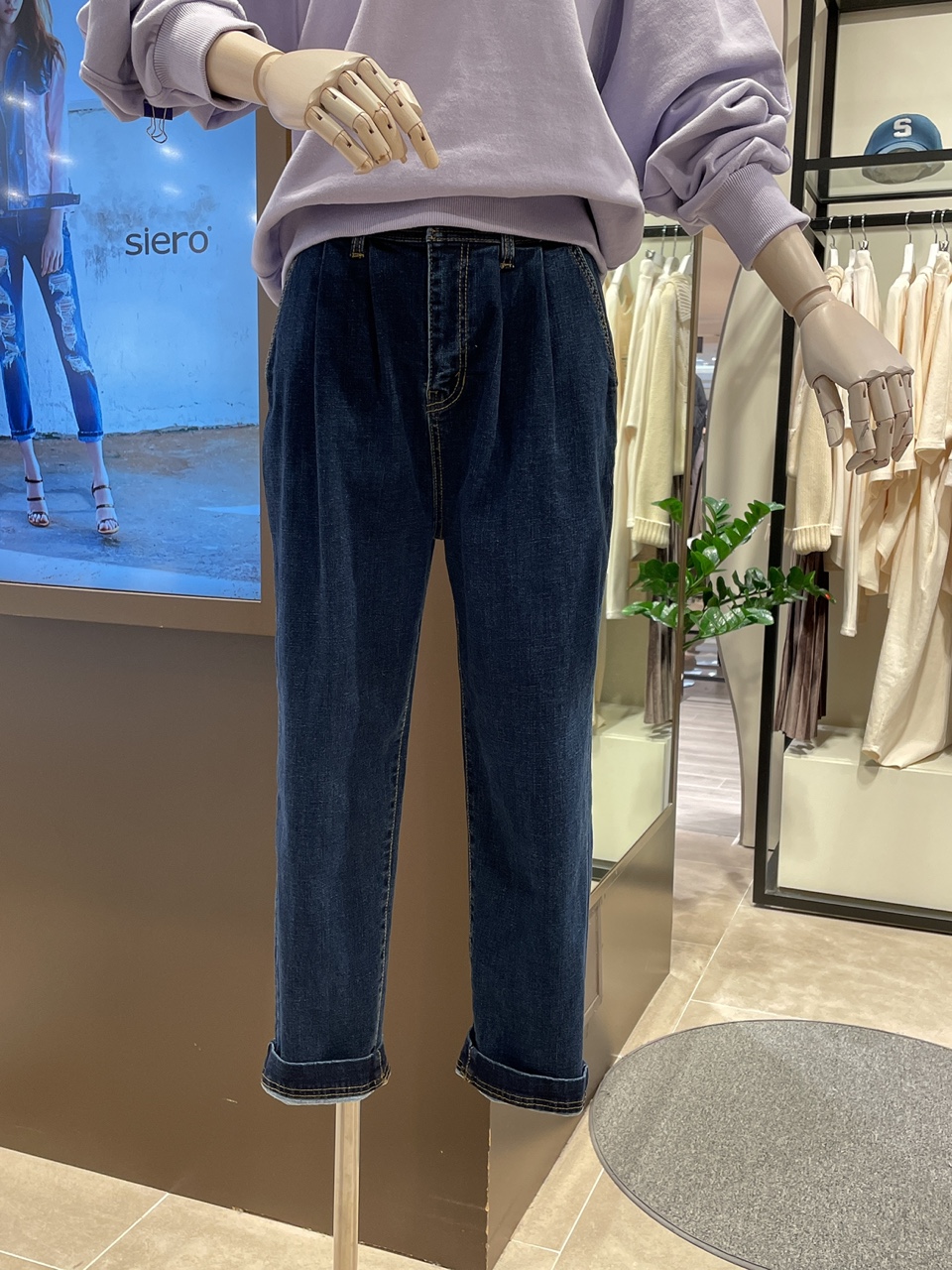 [21F/W]투턱 배기핏 기모 데님 팬츠(SH4DPF581)