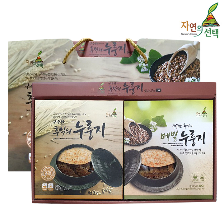 [자연의선택] 추억의 누룽지 선물세트 1호 600g (300gx2개입)