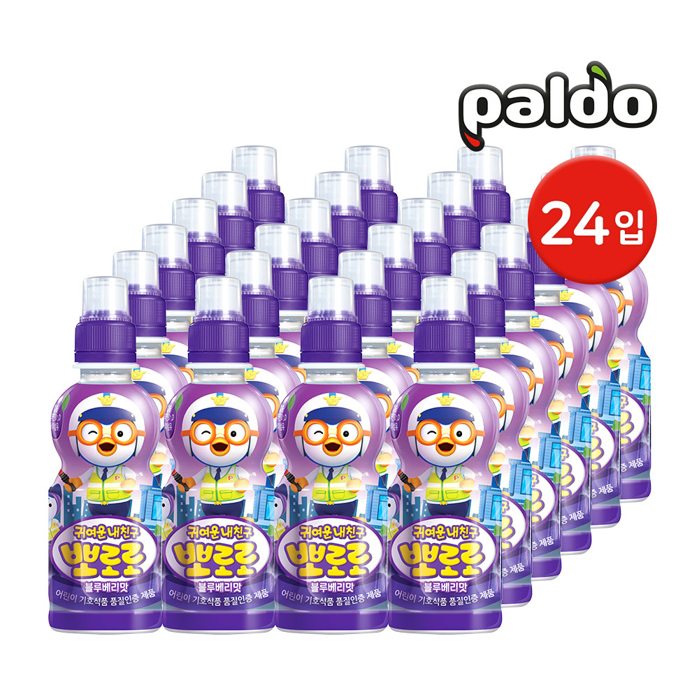 팔도 뽀로로 음료수 블루베리맛 235ml 24입