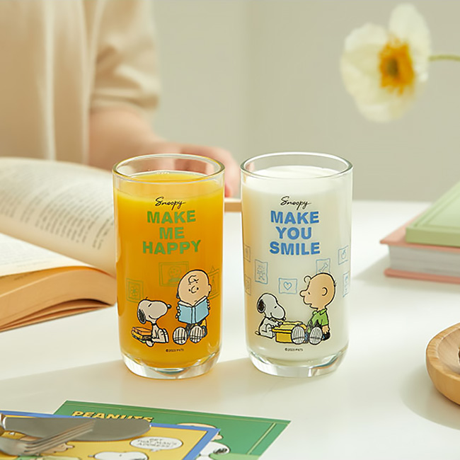 피너츠 라운드 글라스 2P 280ml