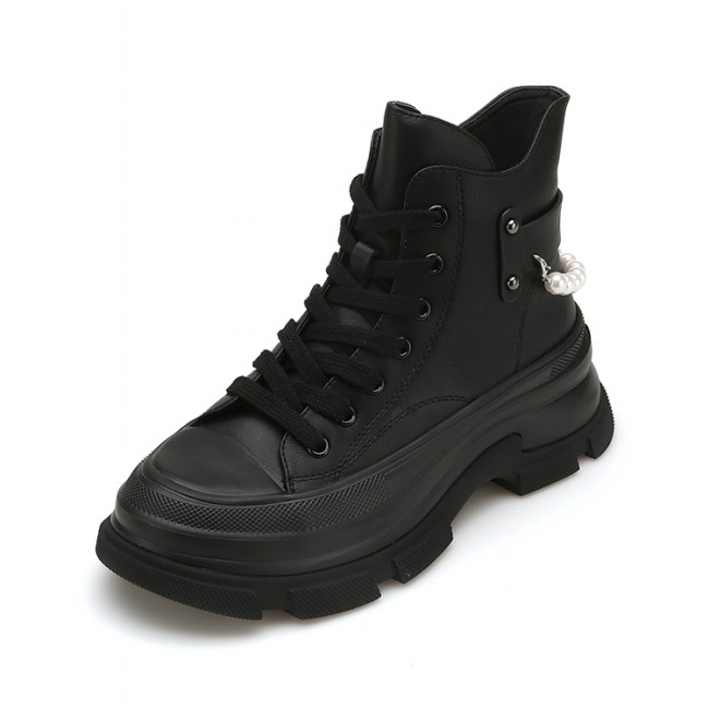 [미소페] 여성 소가죽 캐주얼 스니커즈 (5CM) 012330701 C-2B